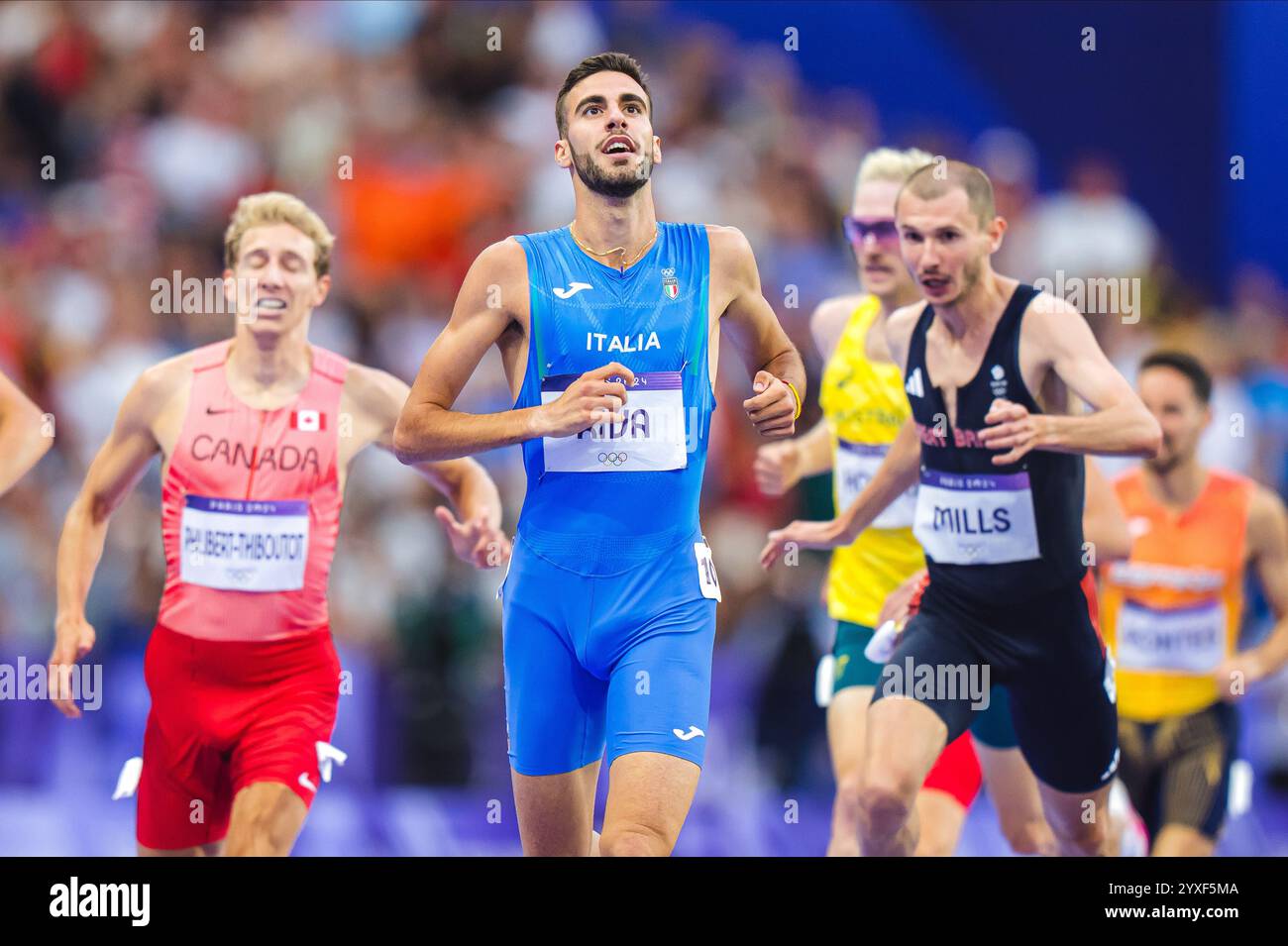 Federico Riva participating in the 1500 metres at the Paris 2024 ...