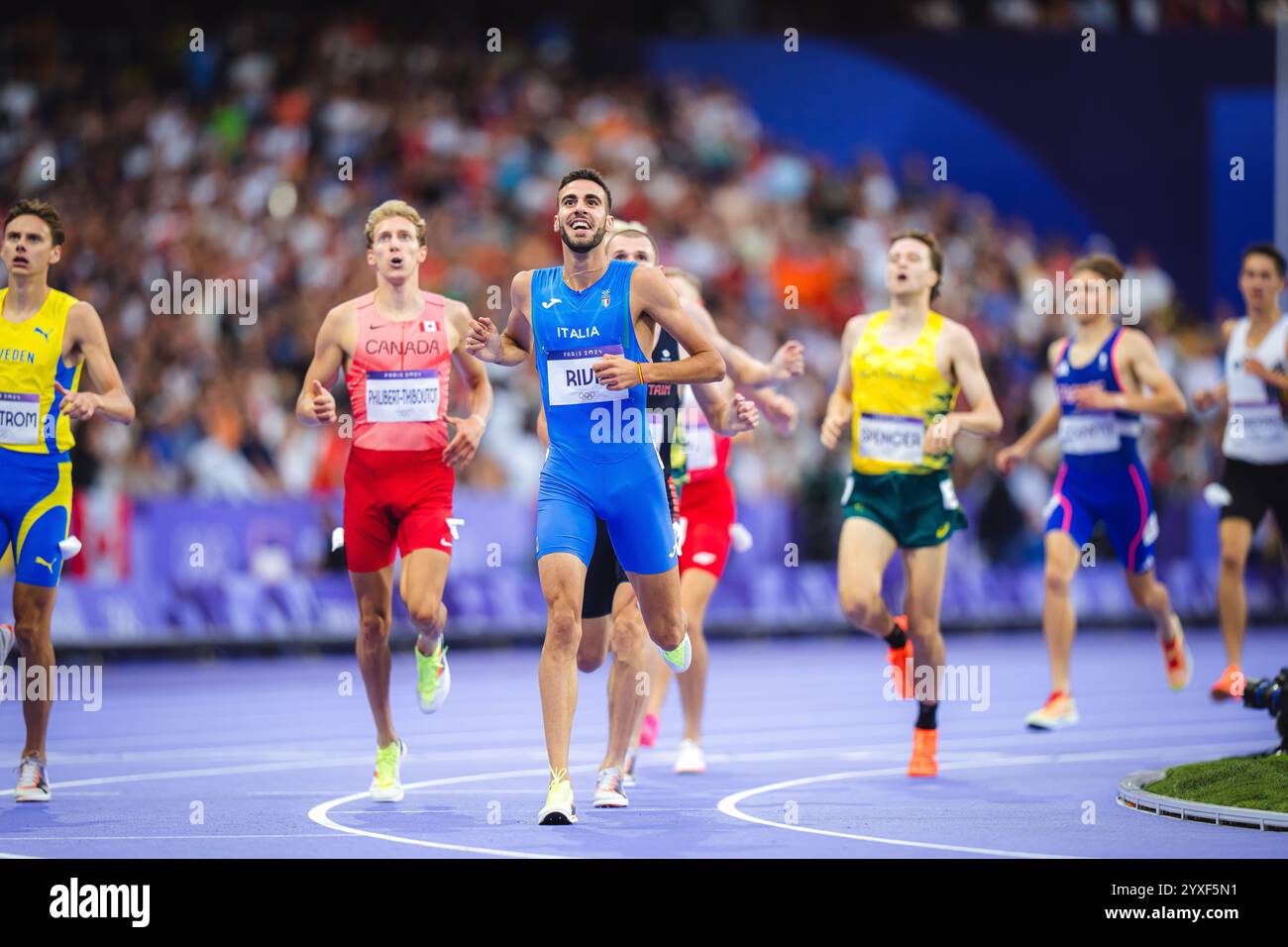 Federico Riva participating in the 1500 metres at the Paris 2024 ...