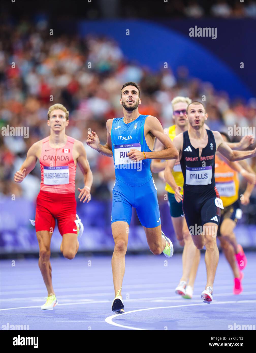 Federico Riva participating in the 1500 metres at the Paris 2024 ...