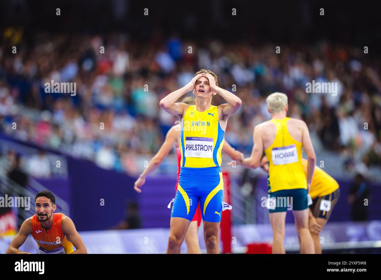 Samuel Pihlström participating in the 1500 metres at the Paris 2024 ...
