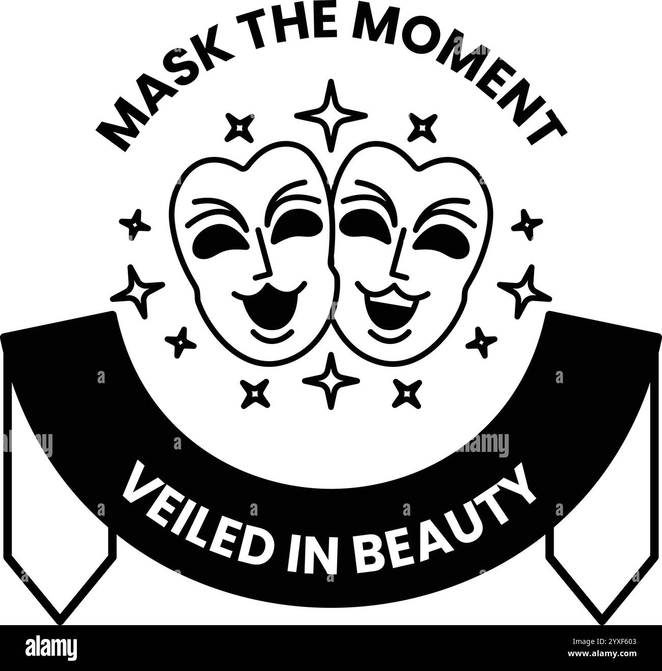 Illustration in concept of Dance Mask in line illustration style Stock ...