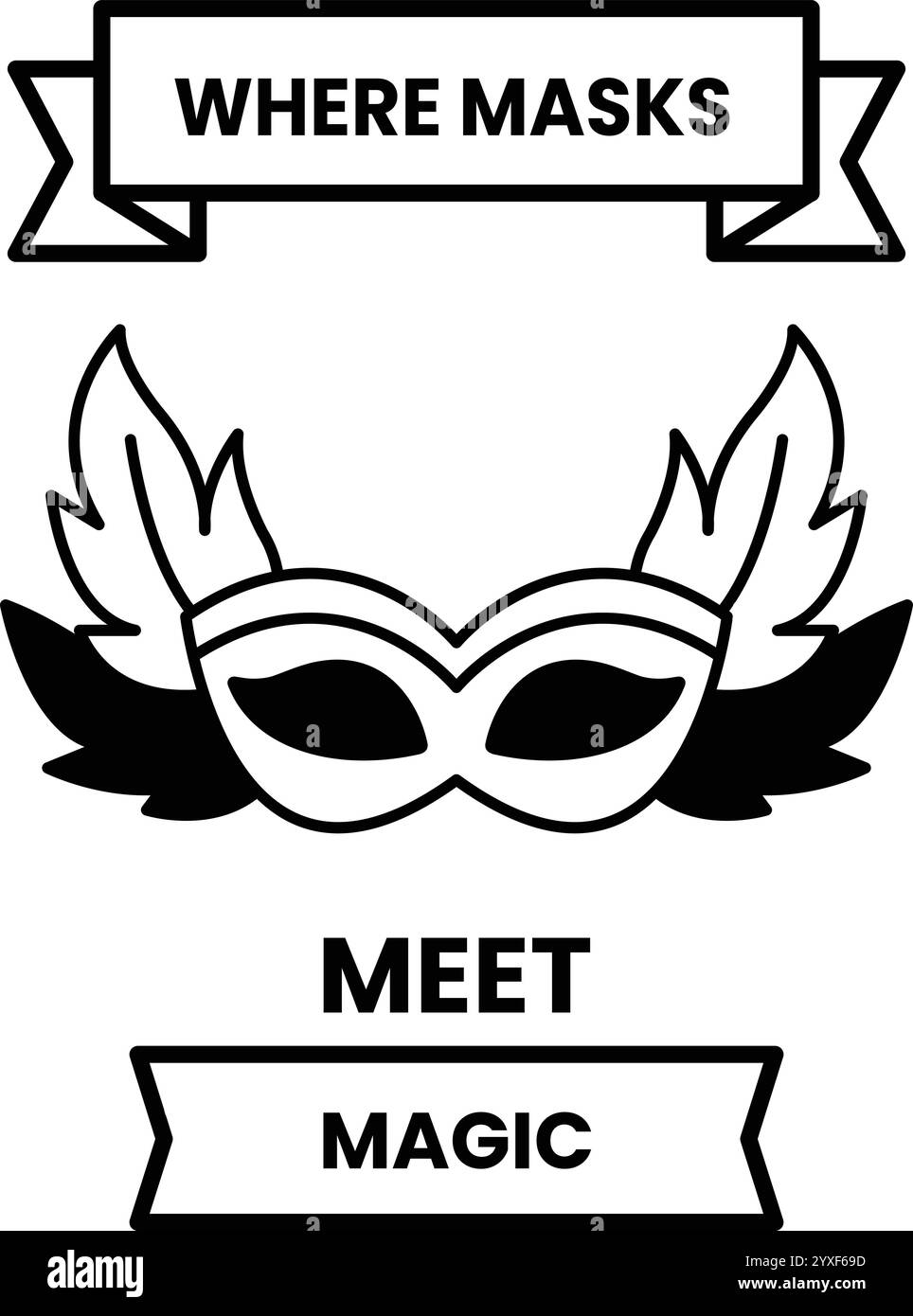Illustration in concept of Dance Mask in line illustration style Stock ...