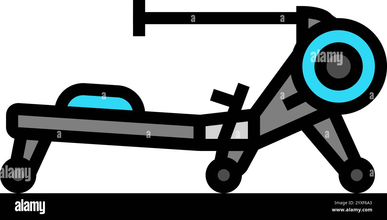 rowing machine fitness tool color icon vector illustration Stock Vector ...