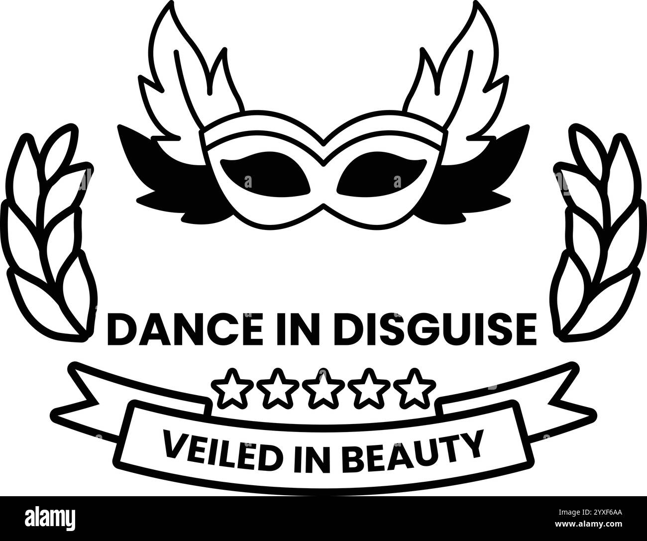 Illustration in concept of Dance Mask in line illustration style Stock ...