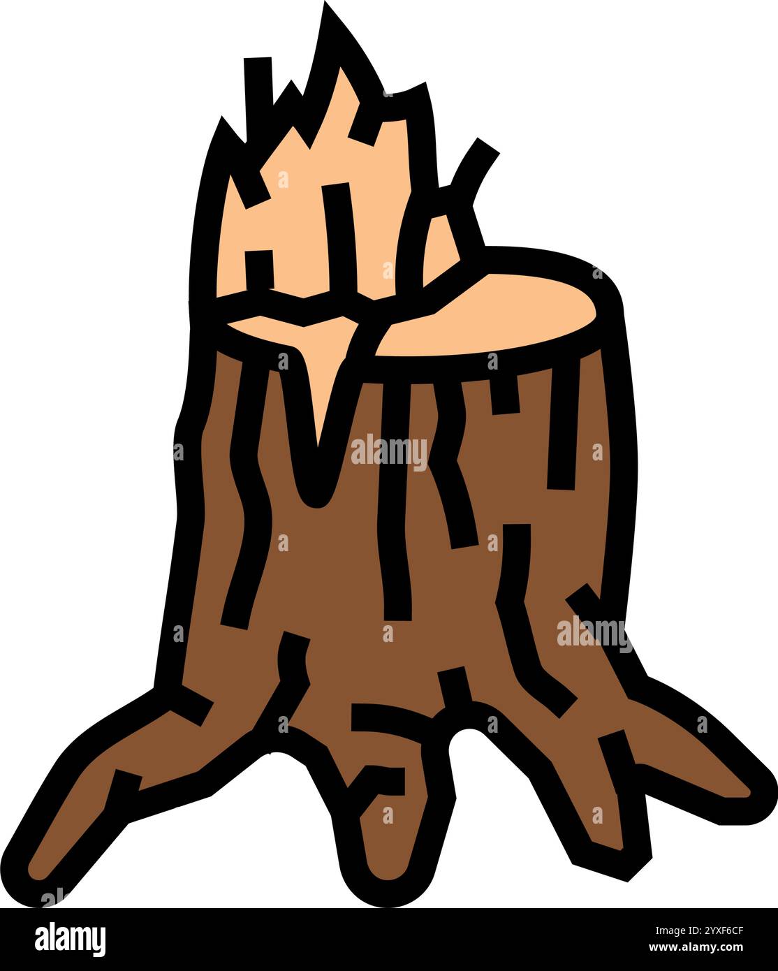 splintered wood fracture color icon vector illustration Stock Vector ...