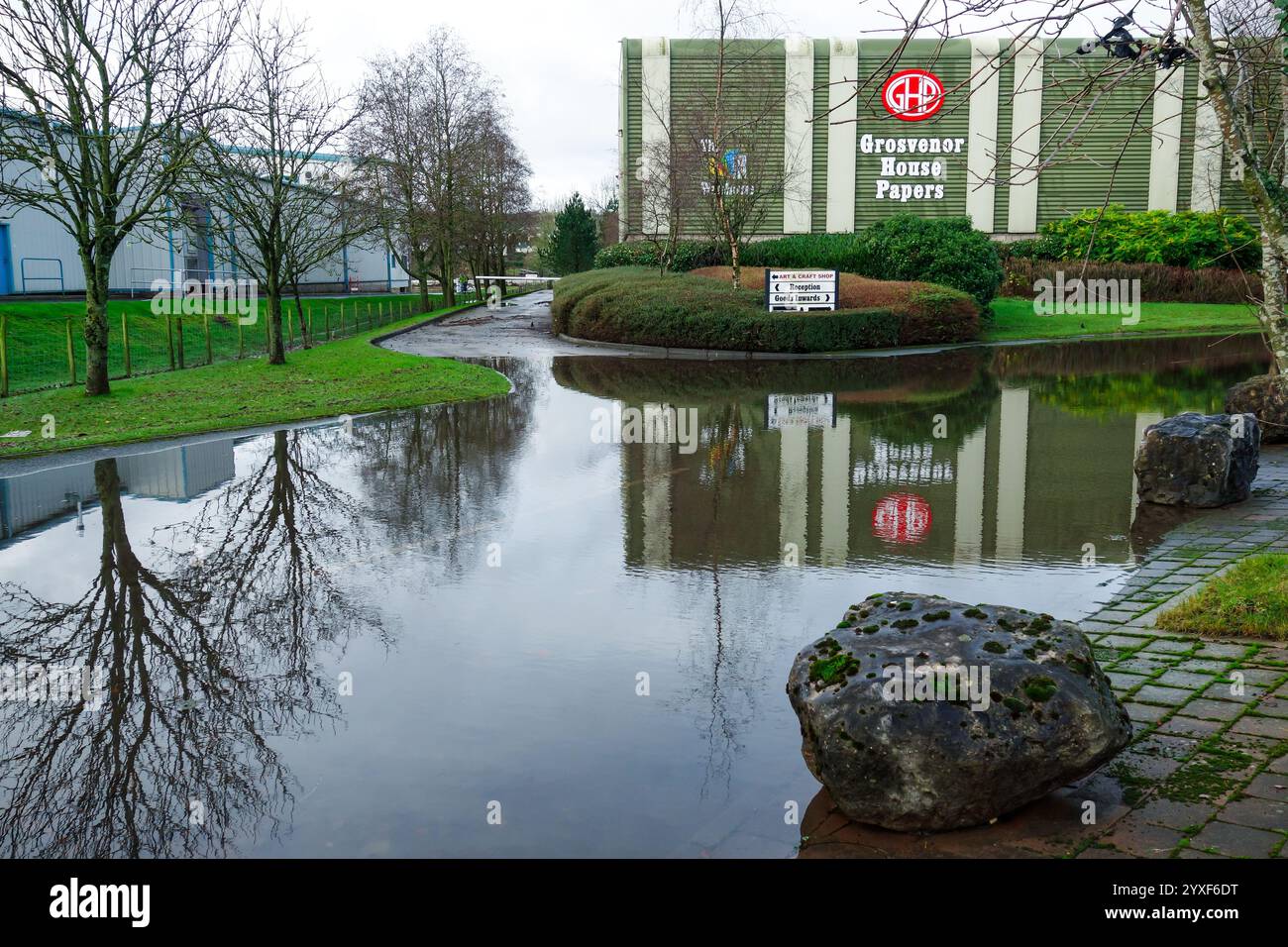 Flooding of the road and premises on an industrial estate as a result ...