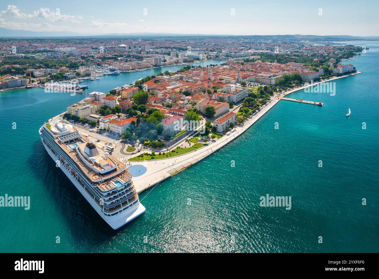 Aerial view of the Zadar town in Dalmatia region of Croatia Stock Photo ...