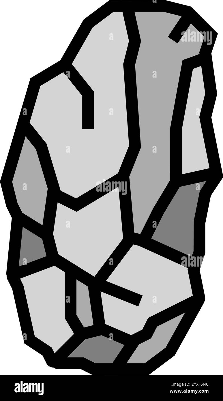 chipped stone fracture color icon vector illustration Stock Vector ...