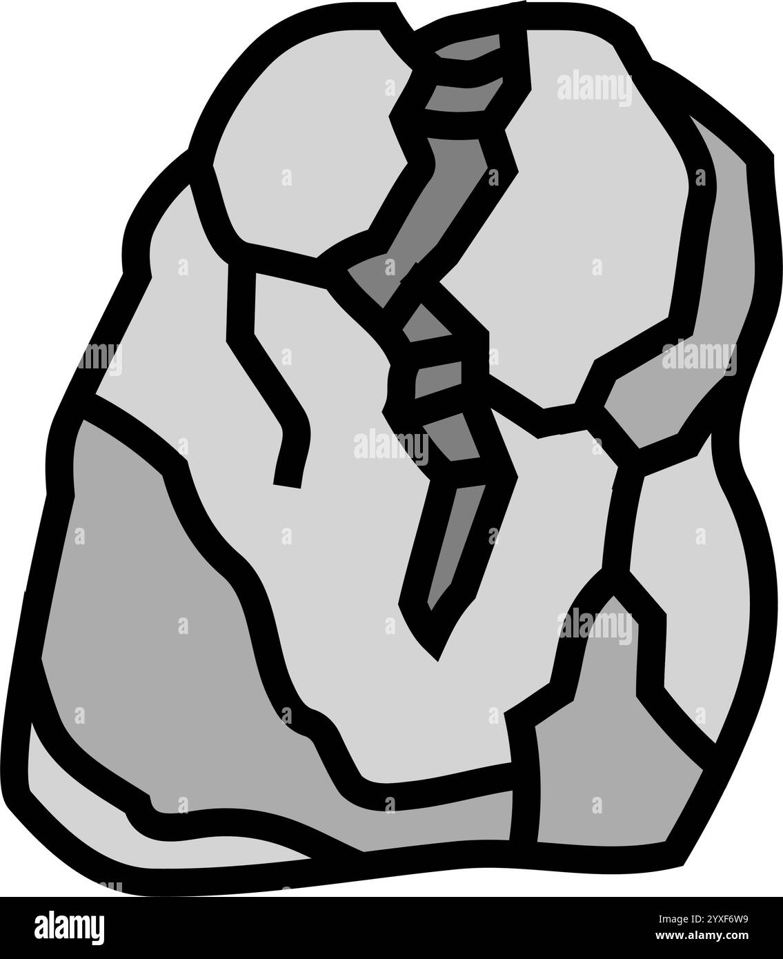 splitting rock fracture color icon vector illustration Stock Vector ...