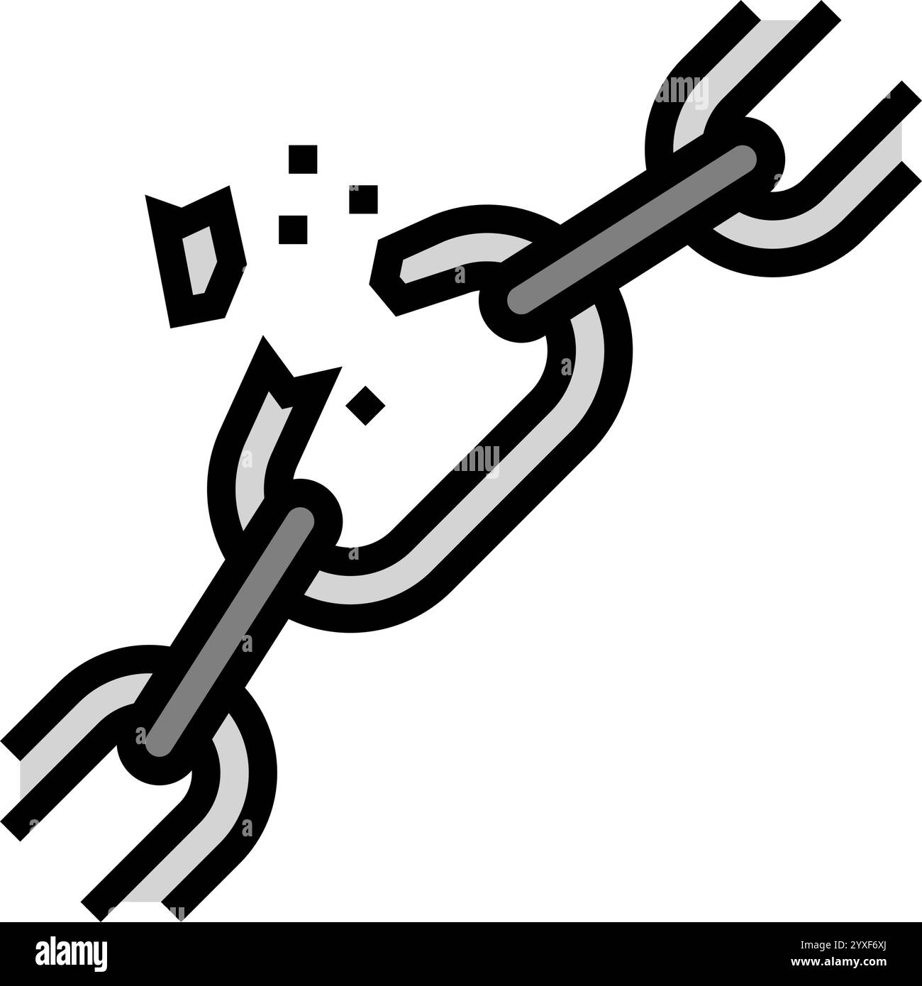 broken chain link fracture color icon vector illustration Stock Vector ...