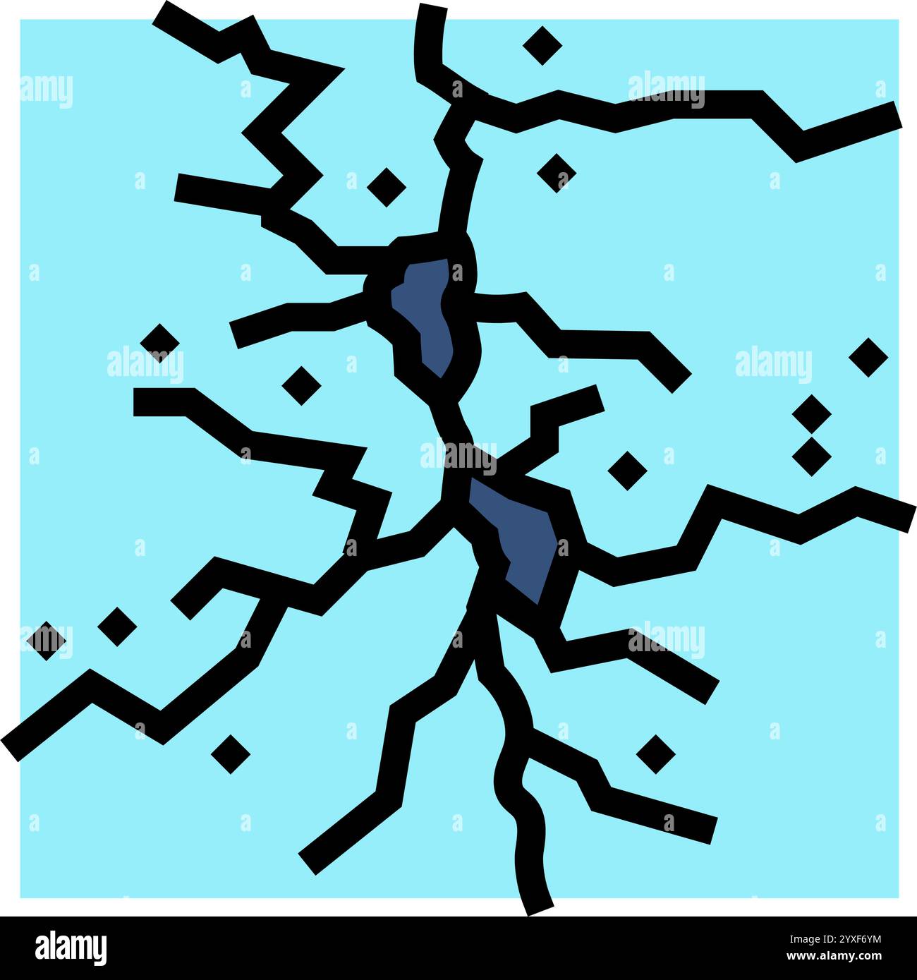 crack in ice fracture color icon vector illustration Stock Vector Image ...