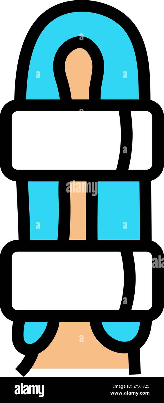 splint for finger fracture color icon vector illustration Stock Vector ...