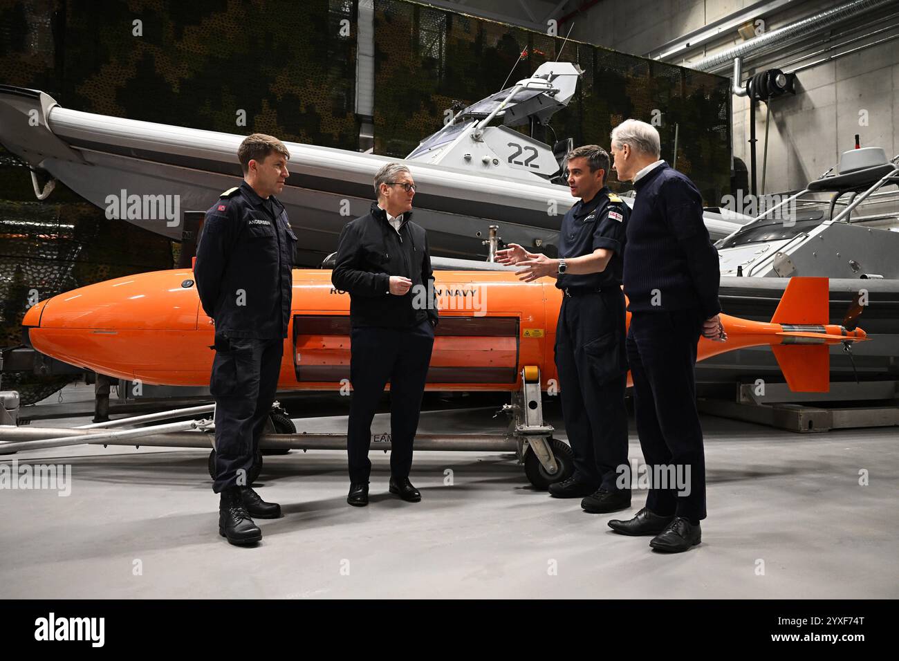 Prime Minister Sir Keir Starmer tours the naval hangar with Norwegian ...