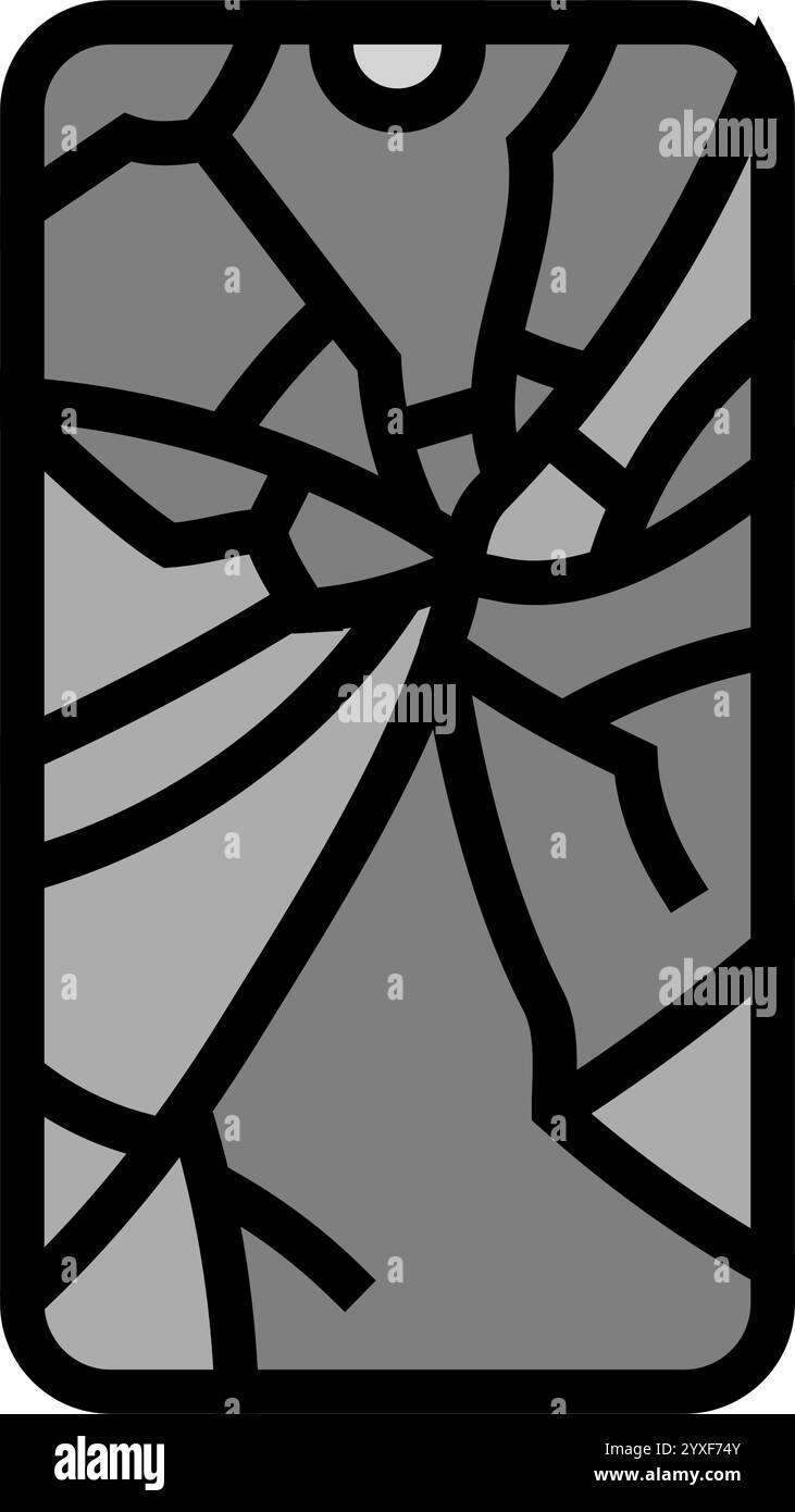 broken smartphone screen color icon vector illustration Stock Vector ...