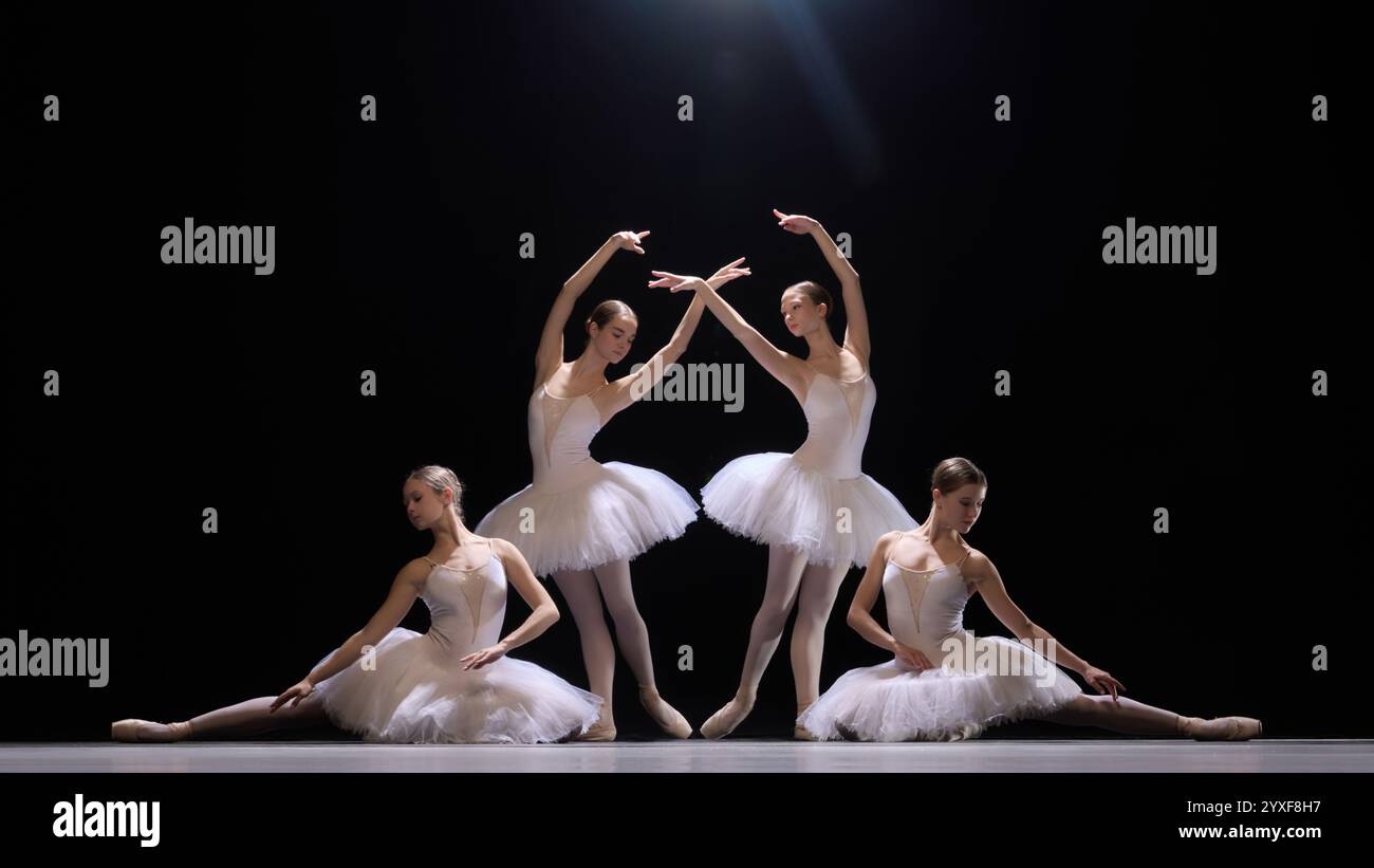Beautiful arrangement of four ballet dancers, graceful young girls ...