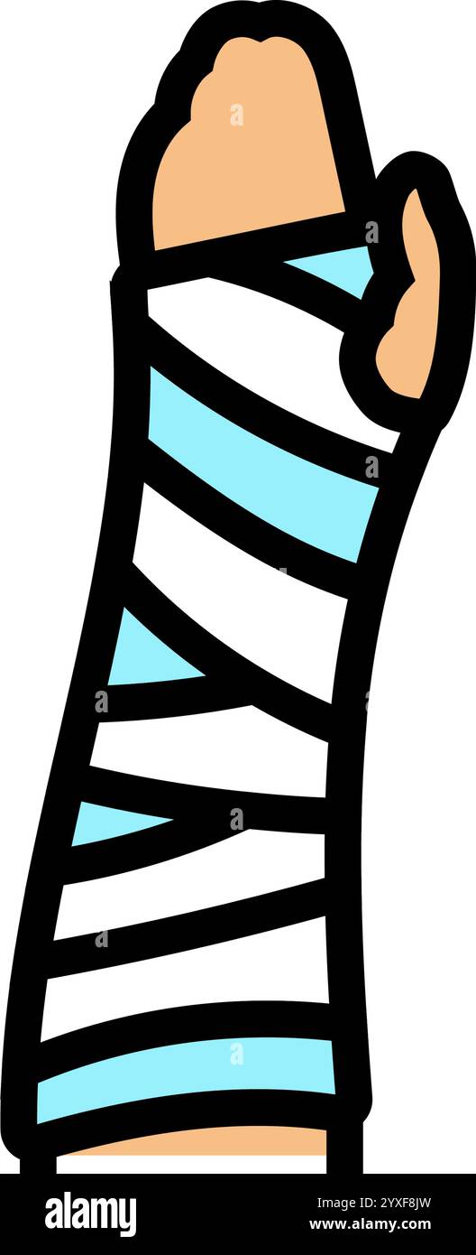 arm cast fracture injury color icon vector illustration Stock Vector ...