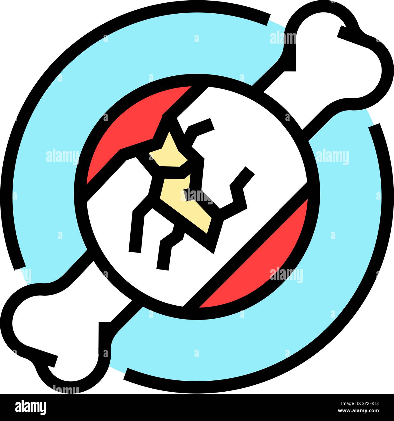 bone crack fracture injury color icon vector illustration Stock Vector ...