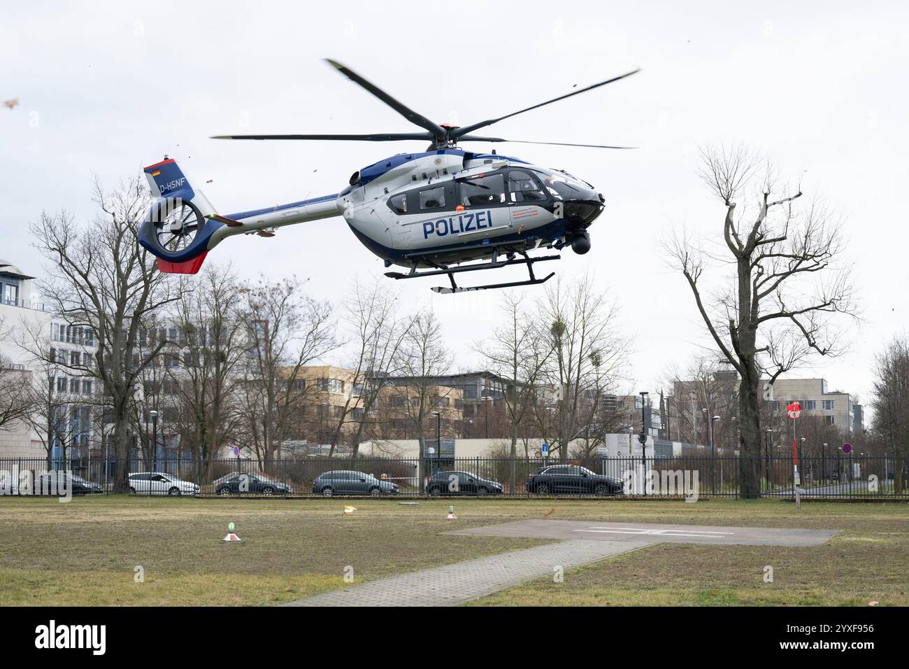 Dresden, Germany. 16th Dec, 2024. A new police helicopter from the ...