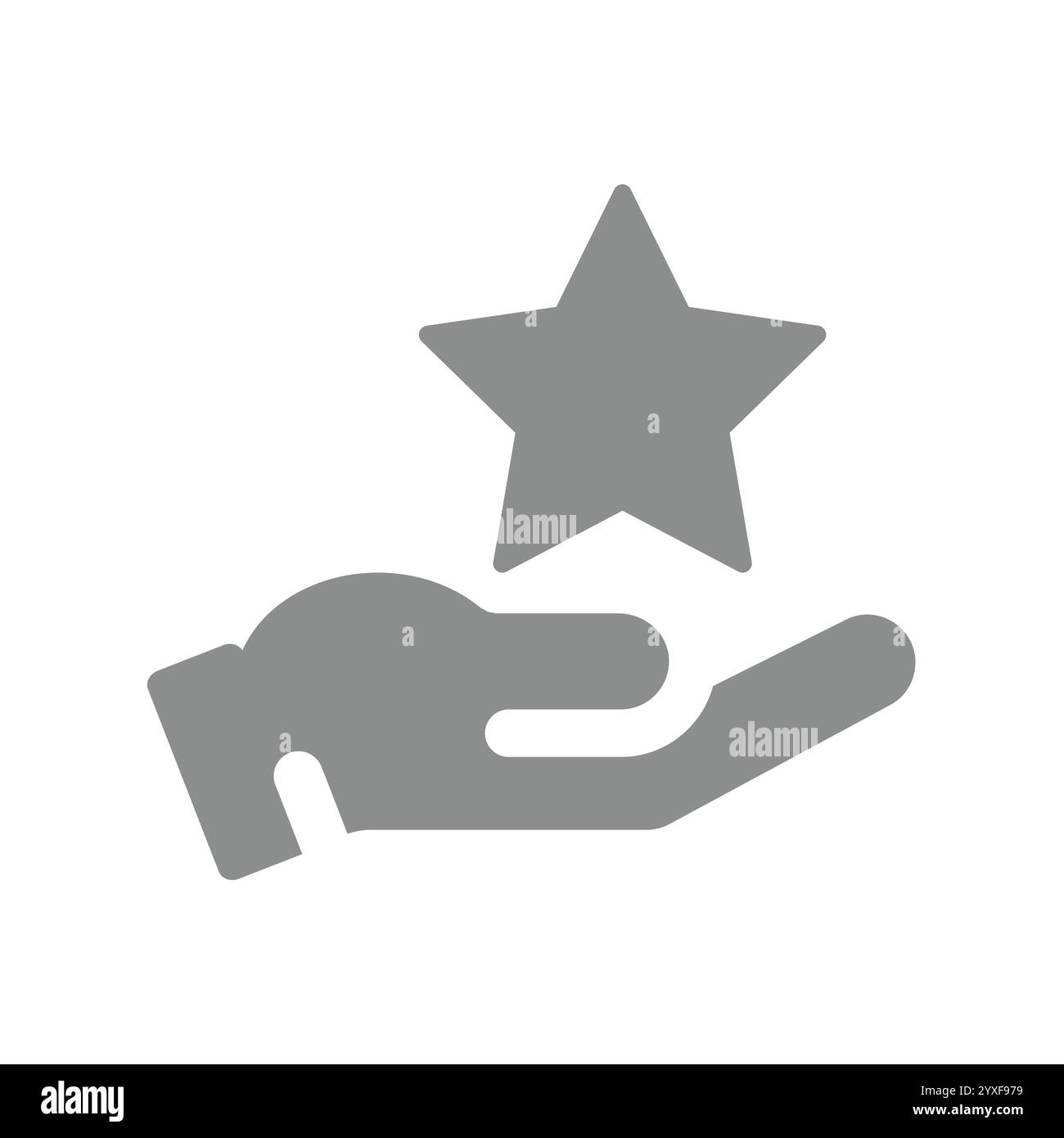 Rating and voting vector icon. Star feedback with hand, customer satisfaction Stock Vector Image ...