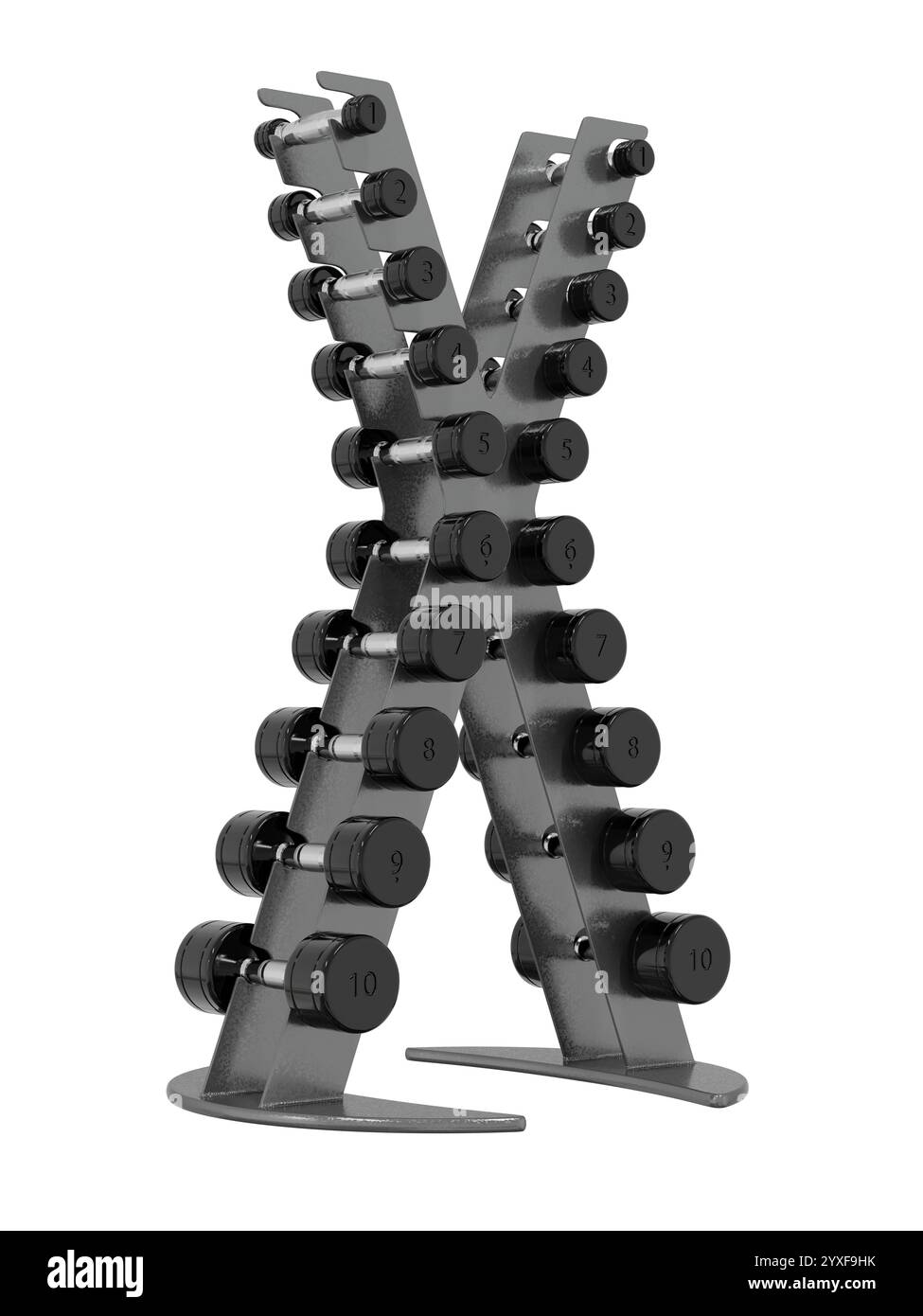 Gym Dumbbell rack in X shape, a stand for weightlifting gym equipment ...