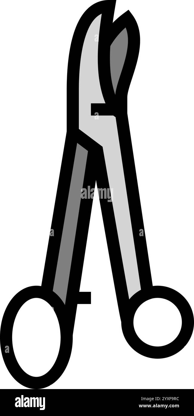 plaster cast scissors fracture injury color icon vector illustration ...