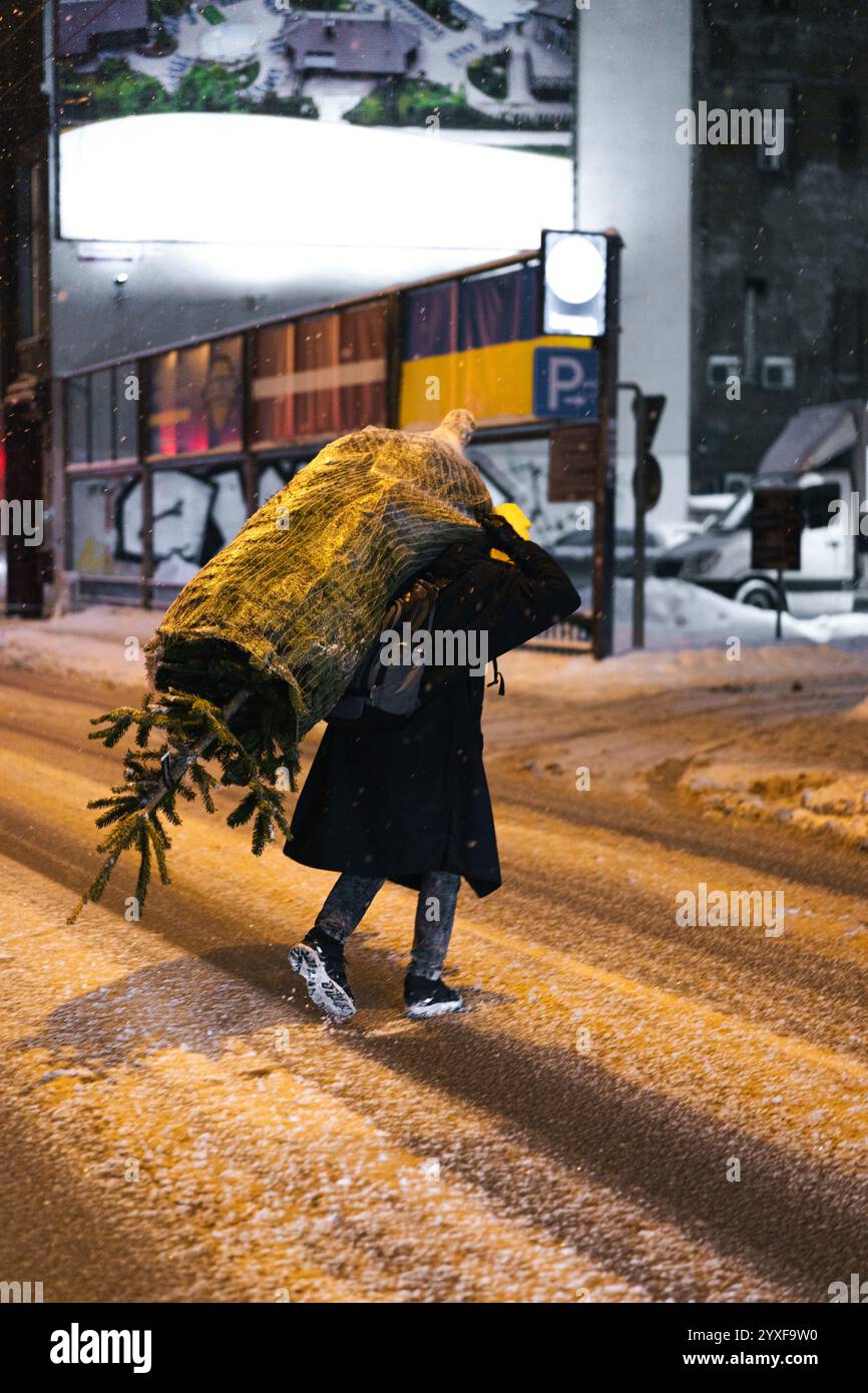 Man carrying tree with hi-res stock photography and images - Alamy