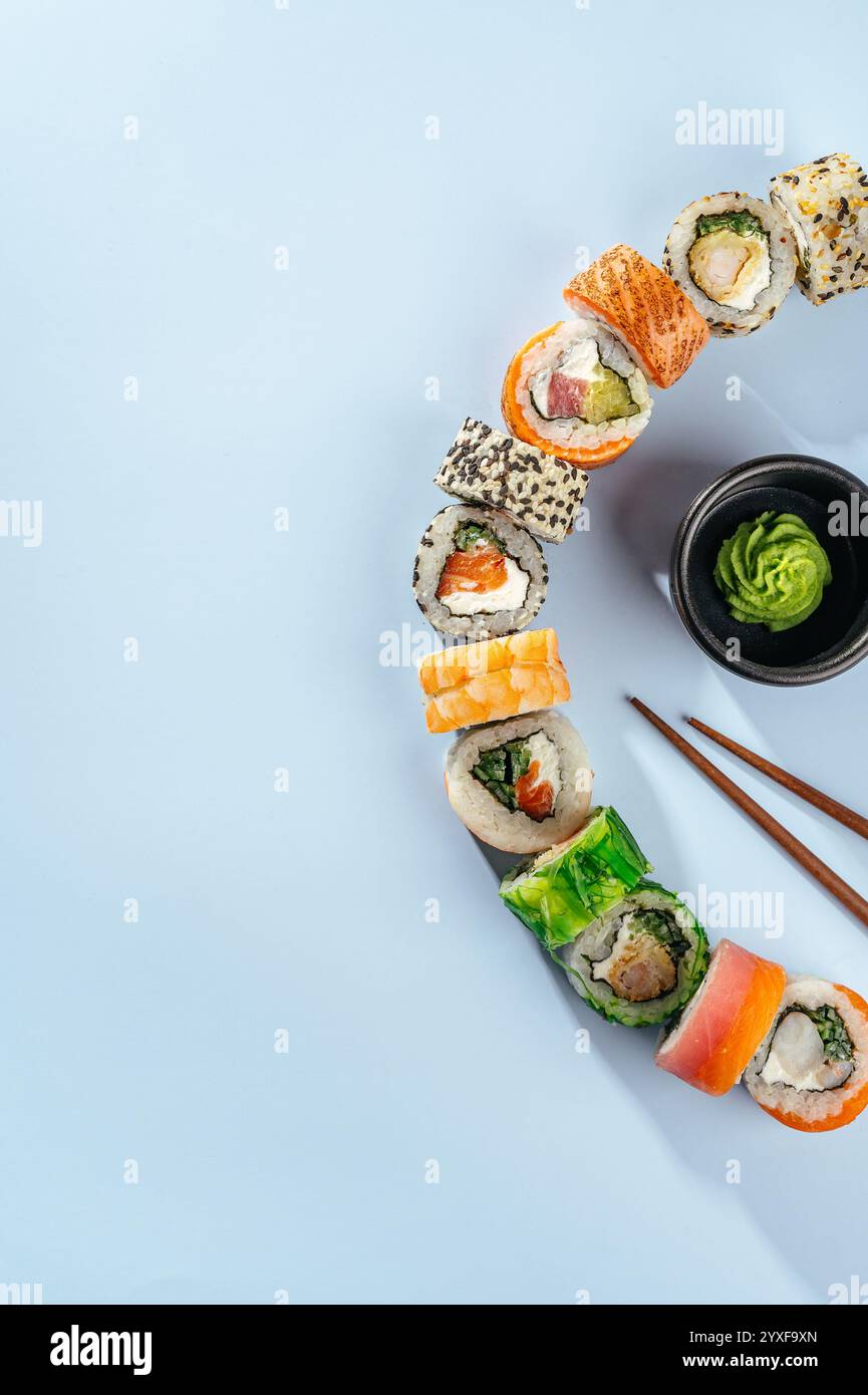 stylish display of sushi rolls Stock Photo - Alamy