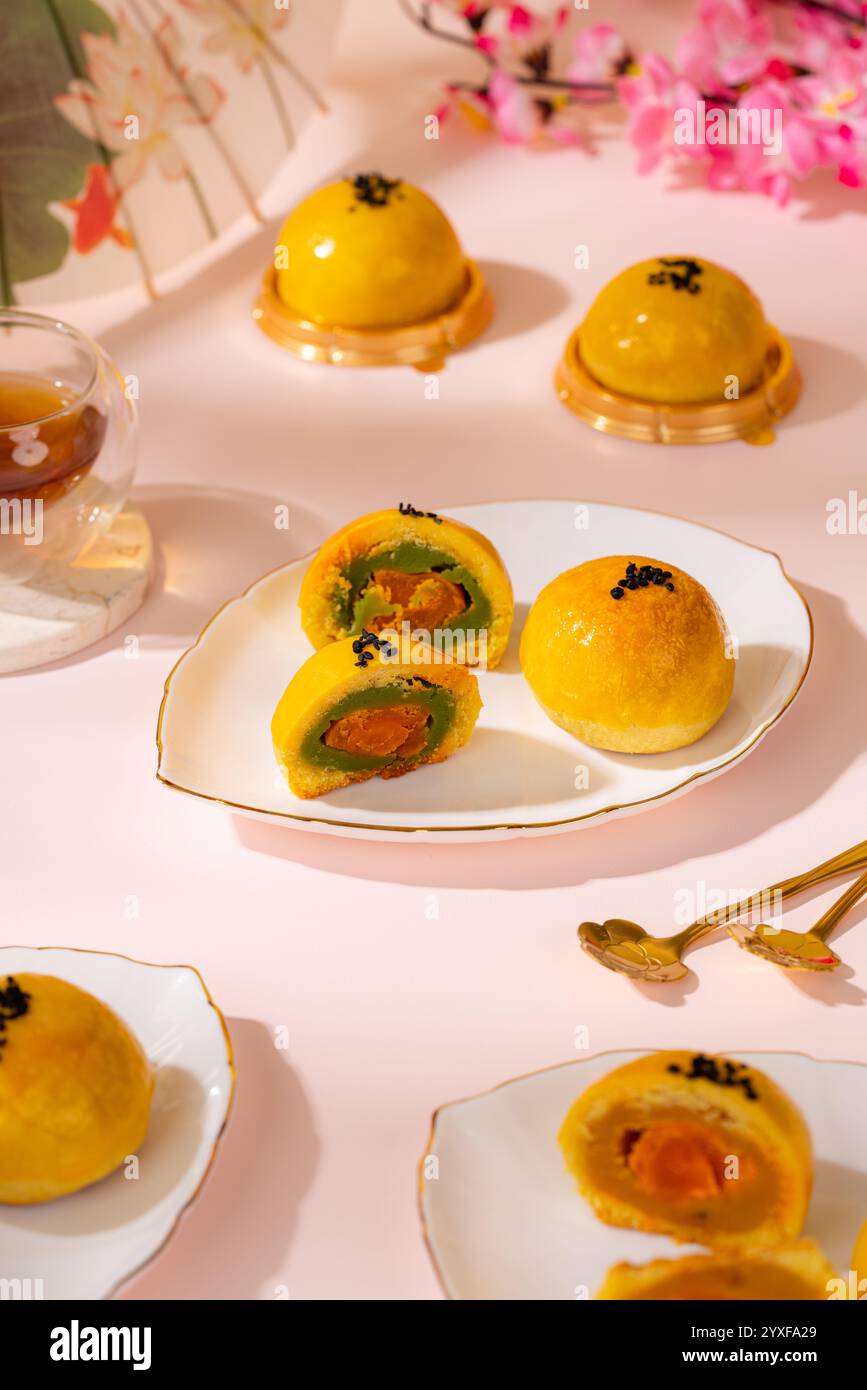A mooncake is a Chinese bakery product traditionally eaten during the ...