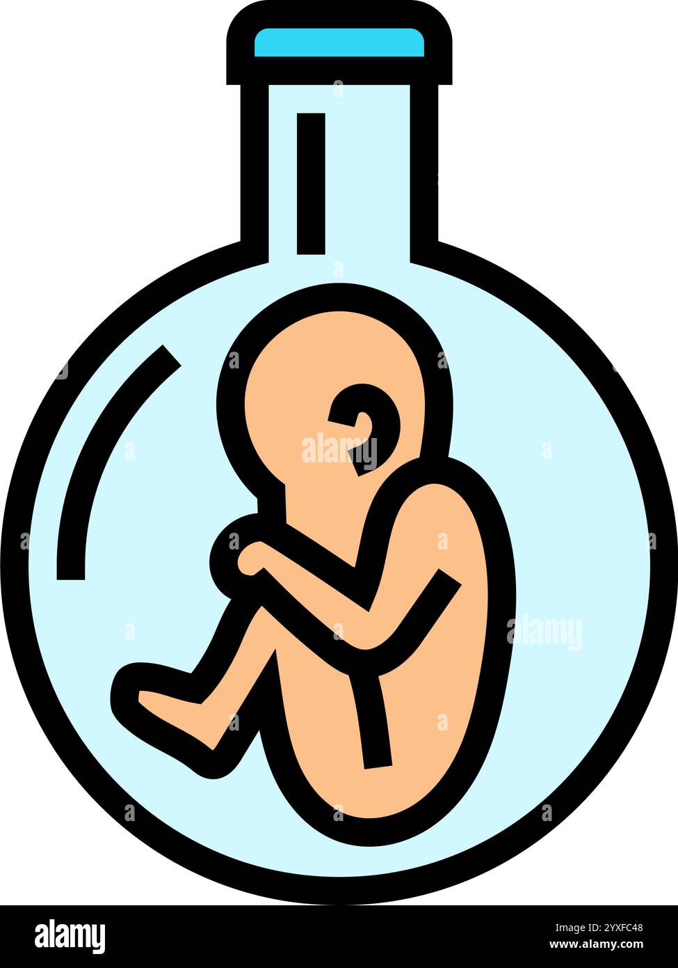 test tube baby genetic engineering color icon vector illustration Stock ...