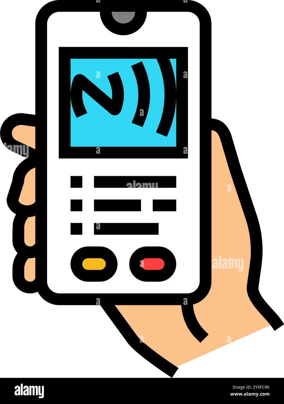 contactless payment nfc technology color icon vector illustration Stock ...
