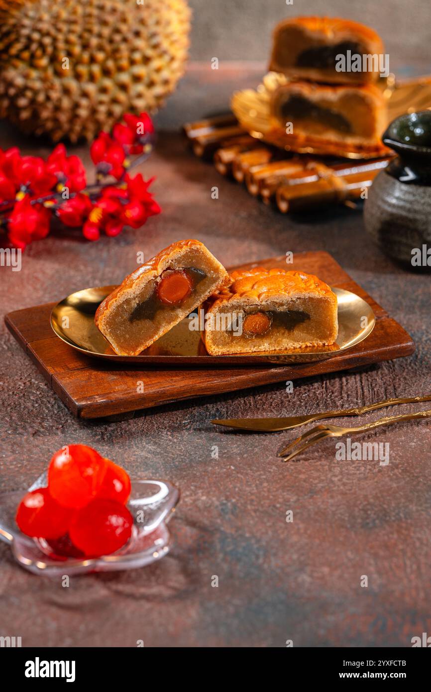A mooncake is a Chinese bakery product traditionally eaten during the ...