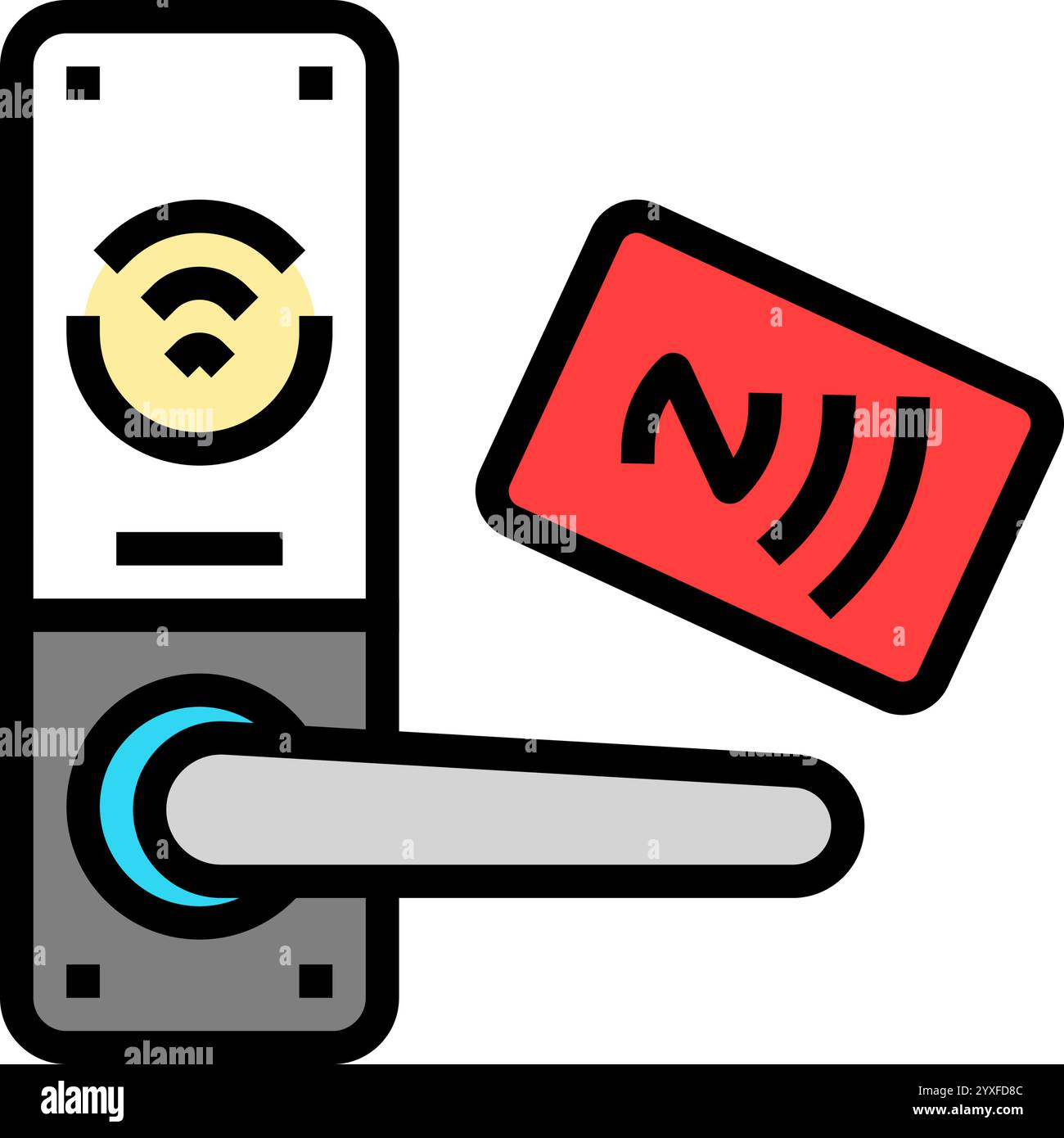 tap unlock nfc technology color icon vector illustration Stock Vector ...