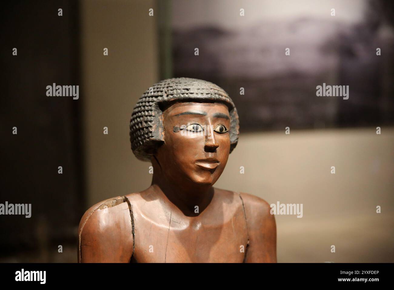 Ancient Egyptian wooden statue of Shemes. 1st Intermediate Period ...