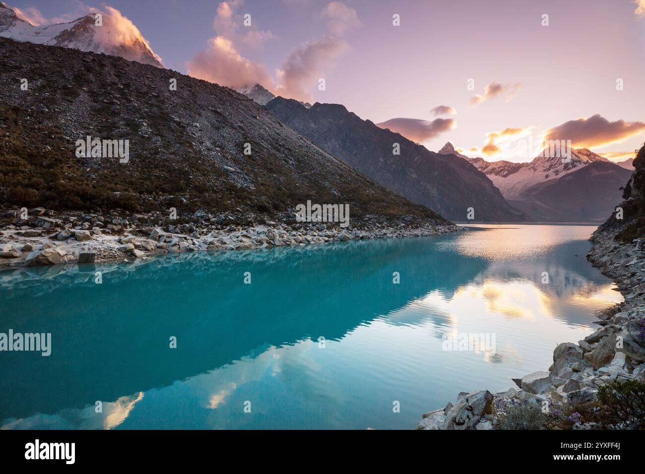 Beautiful lake Paron in Cordillera Blanca, Peru, South America Stock ...