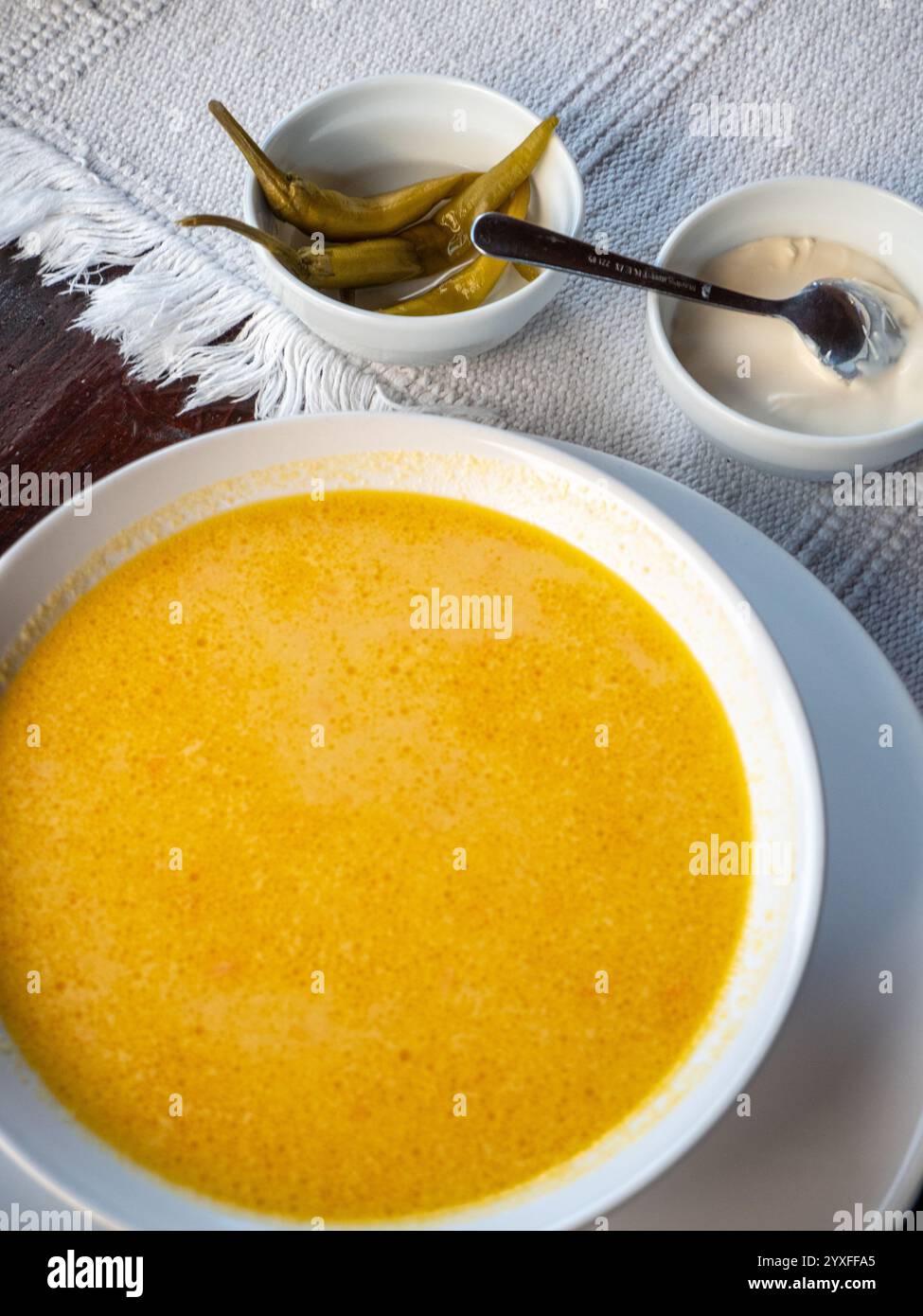 romanian ciorba de burta or tripe soup Stock Photo - Alamy