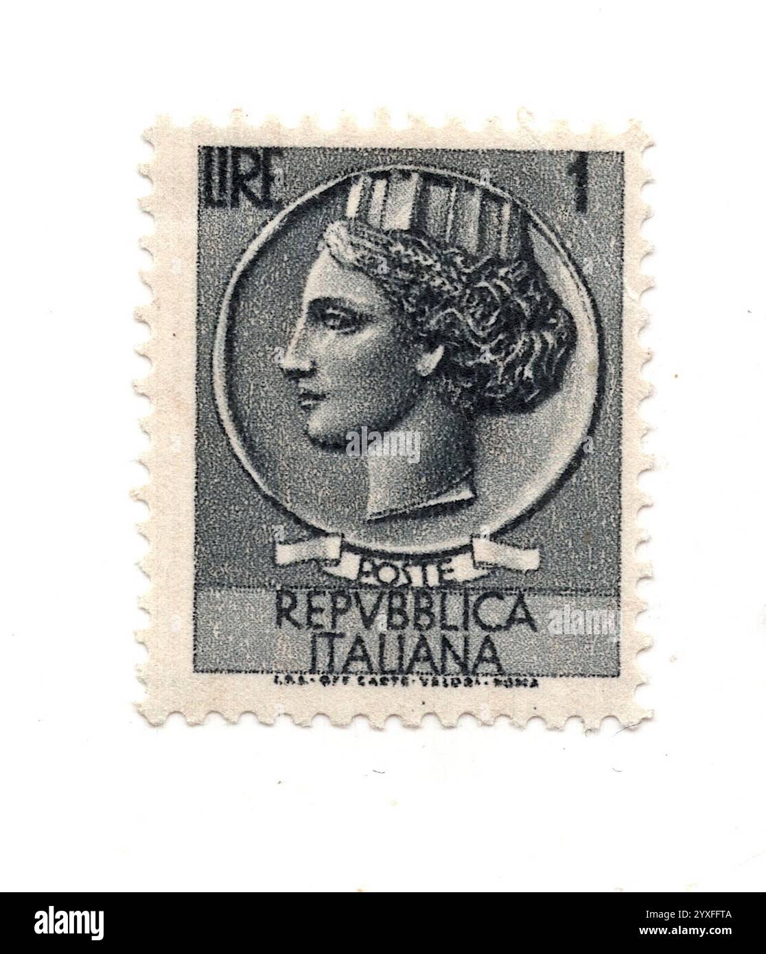 A vintage postage stamp from Italy isolated on a white background Stock ...
