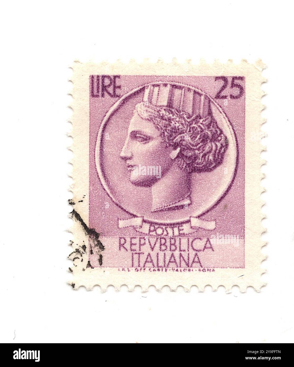 A vintage postage stamp from Italy isolated on a white background Stock ...