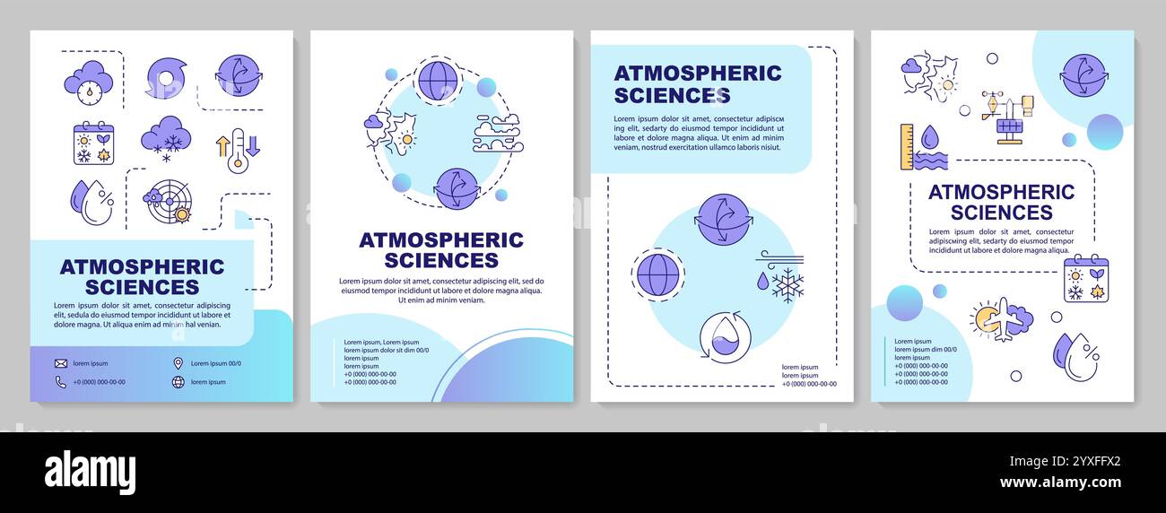 Atmospheric science blue circle brochure template Stock Vector Image & Art - Alamy