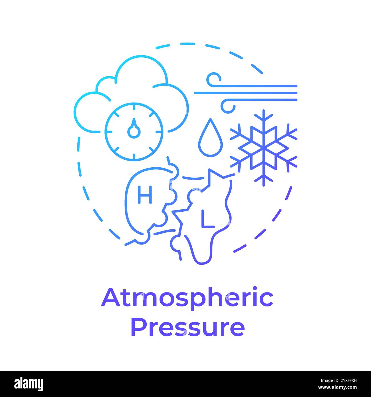 Atmospheric pressure blue gradient concept icon Stock Vector Image & Art - Alamy