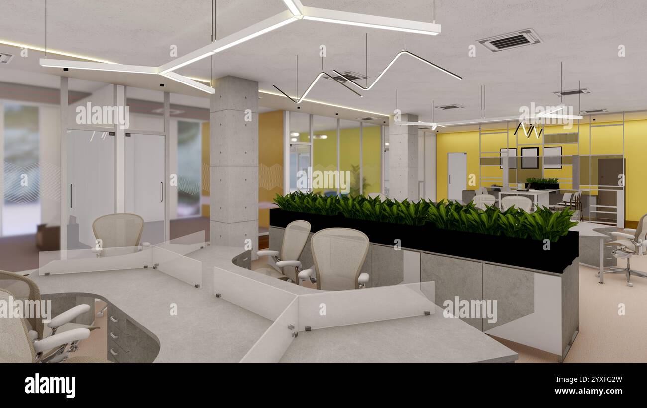 Office cubicle layout hi-res stock photography and images - Alamy