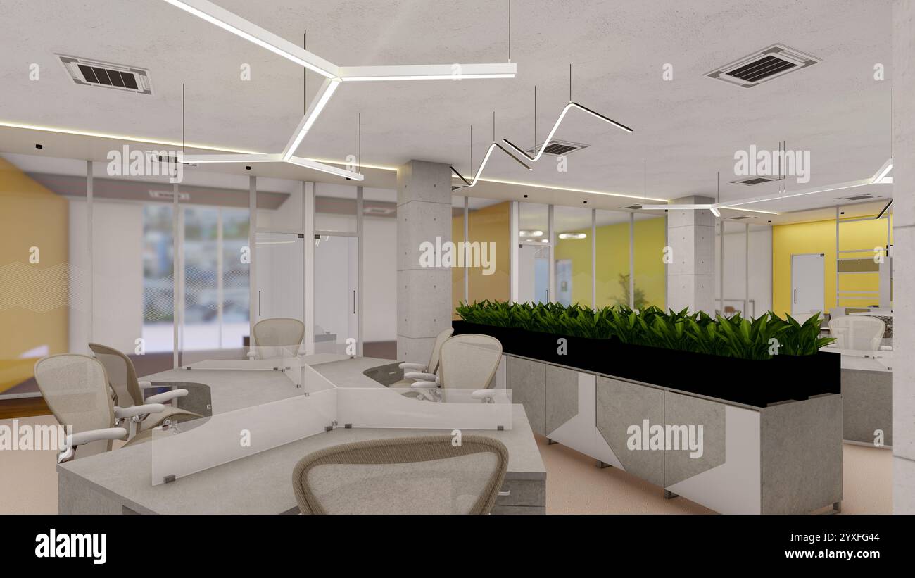 Office cubicle layout hi-res stock photography and images - Alamy