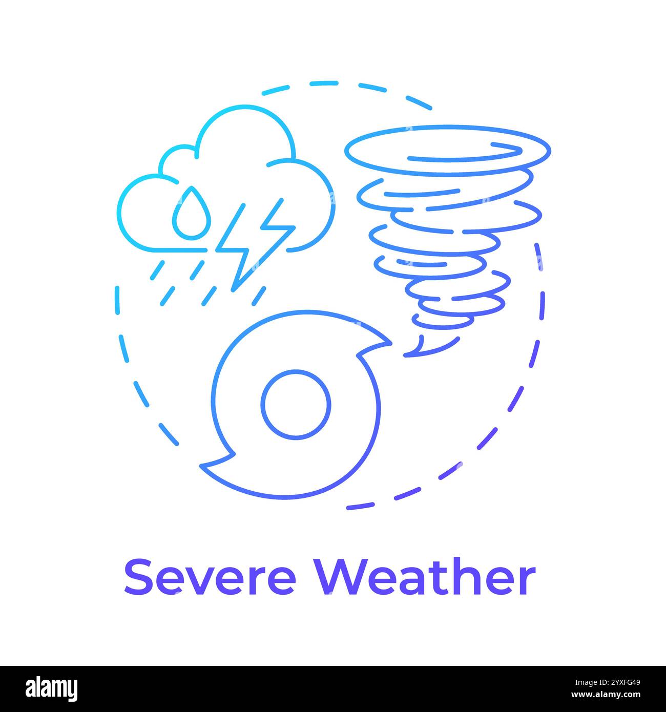 Severe weather blue gradient concept icon Stock Vector Image & Art - Alamy