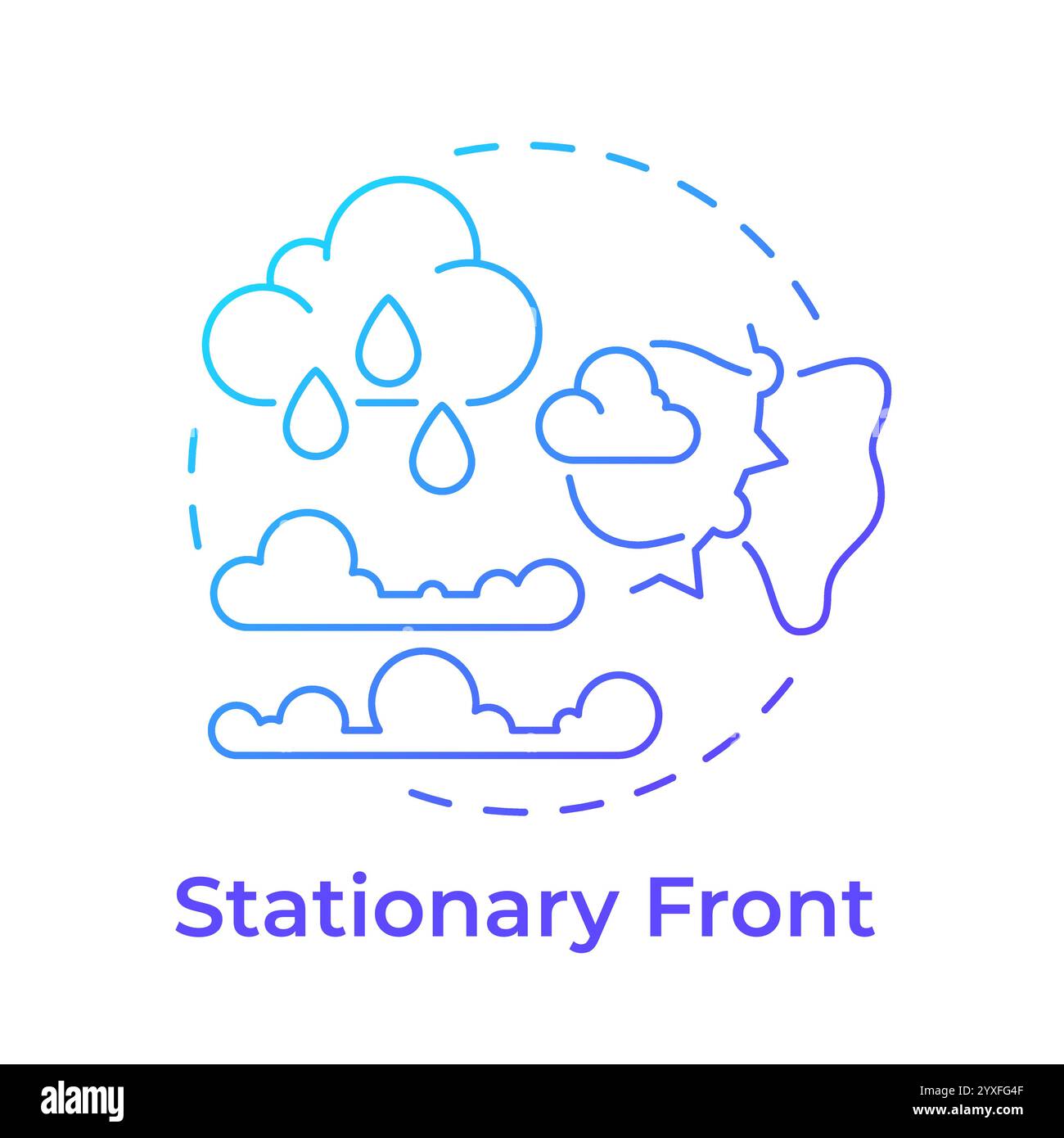 Stationary front blue gradient concept icon Stock Vector Image & Art ...