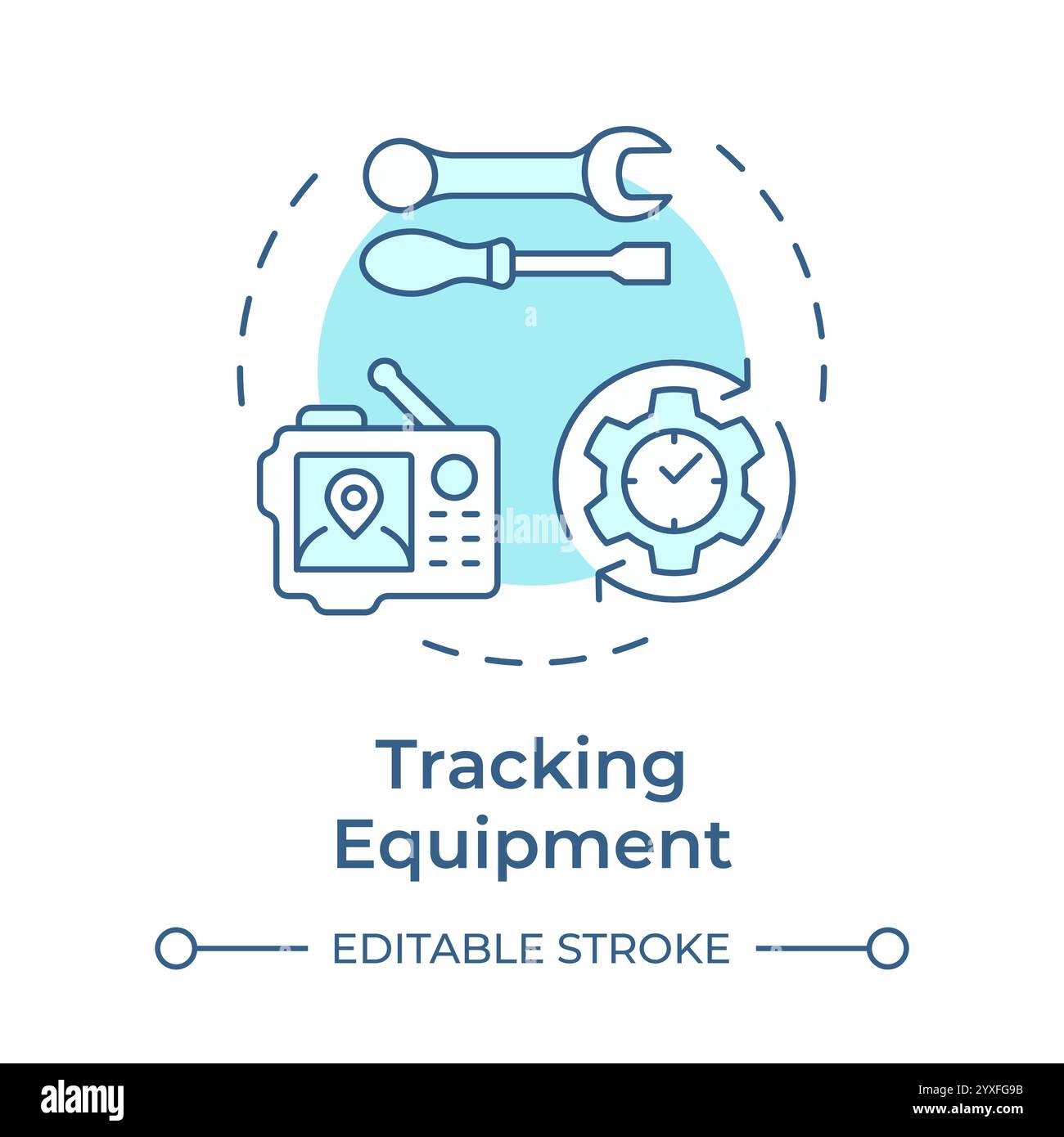 Tracking equipment soft blue concept icon Stock Vector Image & Art - Alamy