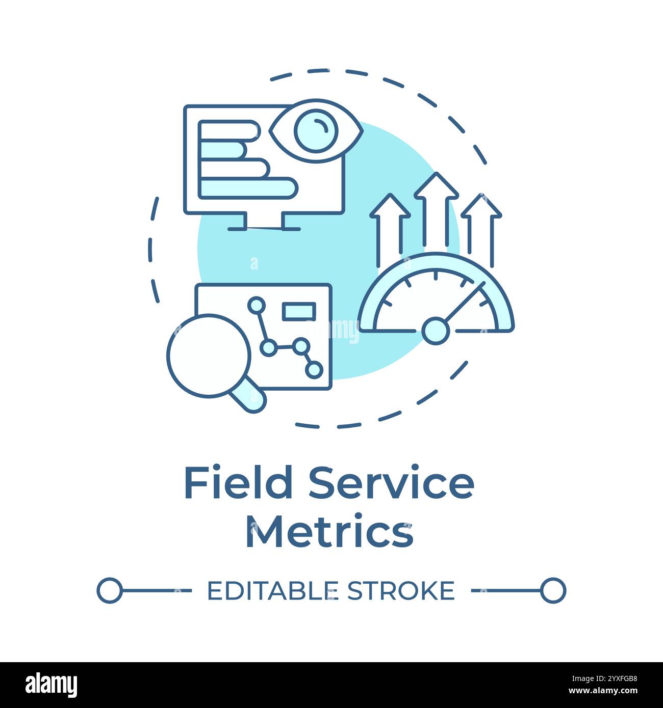Field service metrics soft blue concept icon Stock Vector Image & Art - Alamy