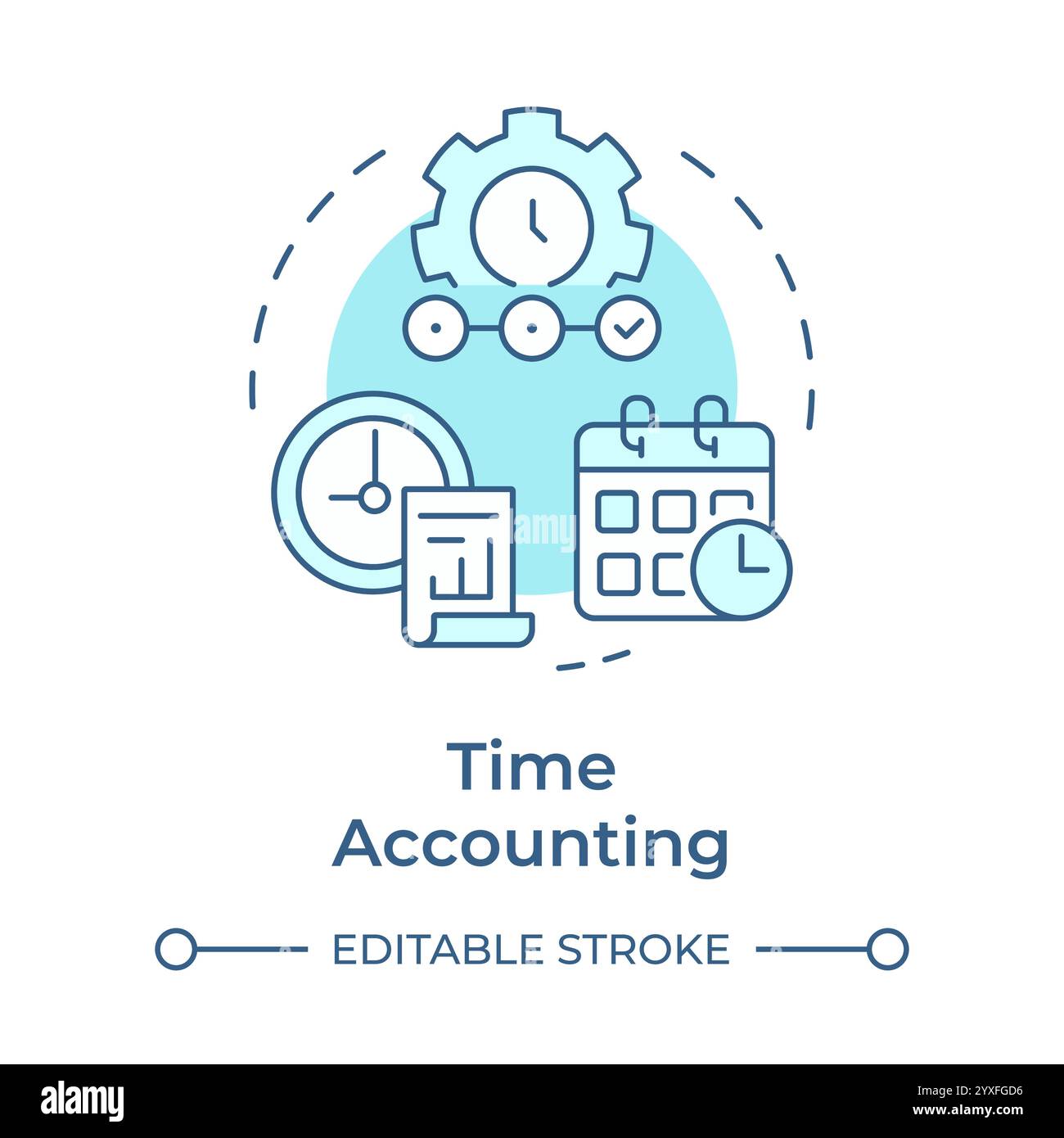 Time accounting soft blue concept icon Stock Vector Image & Art - Alamy