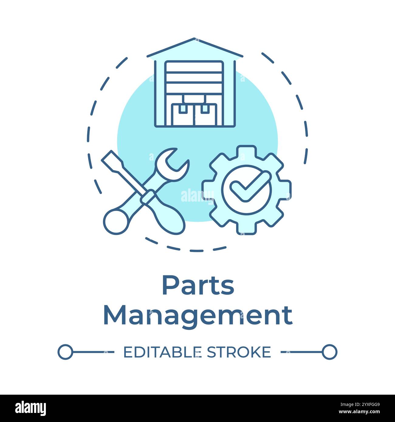Parts management soft blue concept icon Stock Vector Image & Art - Alamy