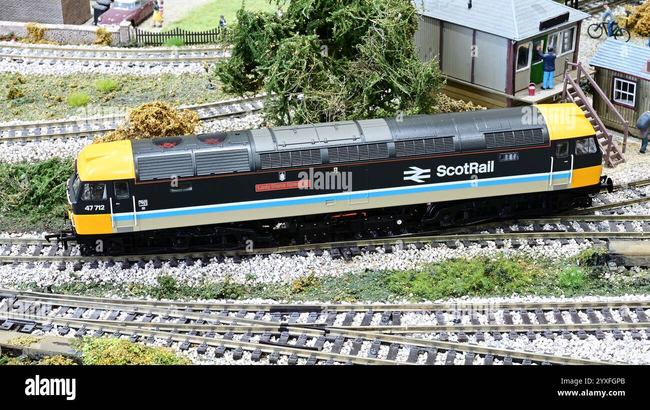 Class 47 in ScotRail livery on a model railway Stock Photo - Alamy