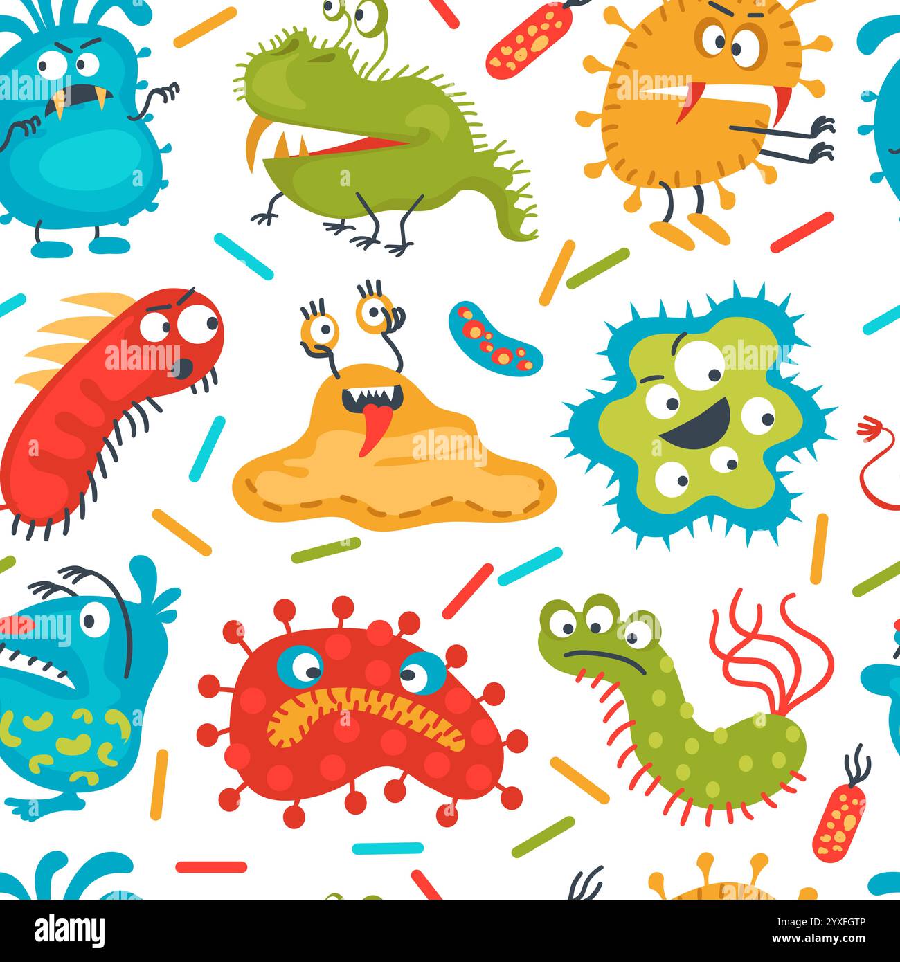 Vector cartoon ugly viruses characters hi-res stock photography and ...