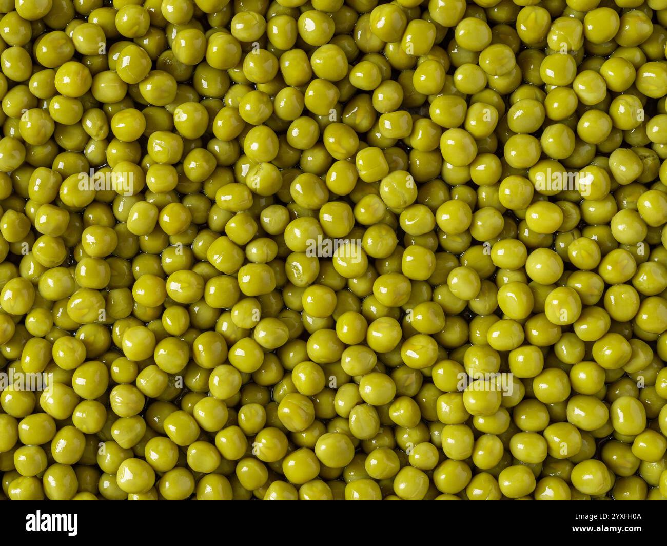 Canned organic green peas background. Texture of wet marinated sweet ...